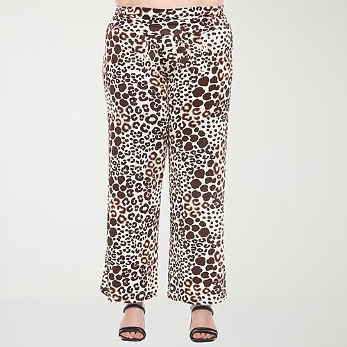 Click here for Plus Size White Mark Big Leopard Print Wide Leg Pa... prices