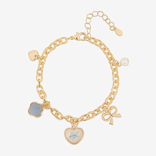 Click here for Bijoux Bar Delicates Womens Heart Charm Bracelet... prices