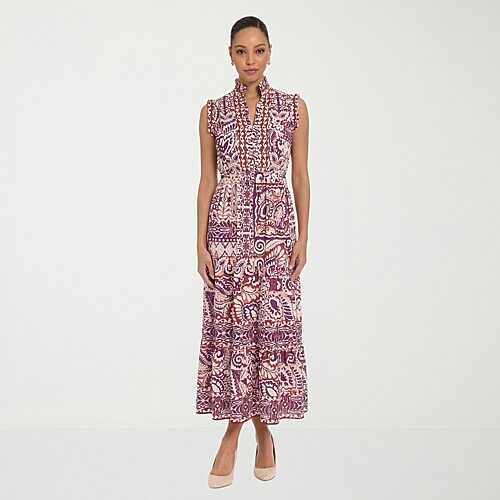 Click here for London Times Womens Mock Neck Sleeveless Maxi Dres... prices
