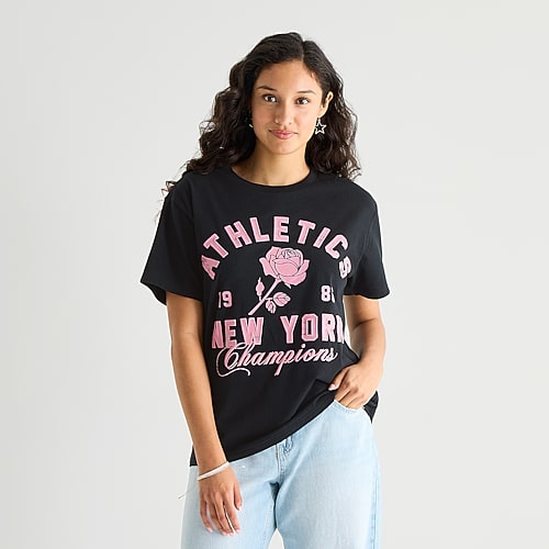 Click here for New World New York Athletics Boyfriend Tee Womens... prices