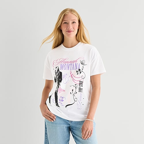 Click here for Hannah Montana Boyfriend Tee Womens Juniors Crew N... prices