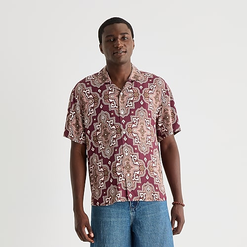 Click here for Arizona Mens Short Sleeve Boxy Fit Button-Down Shi... prices