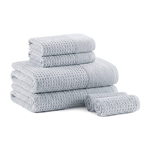 Madison Park Spa Waffle Jacquard Luxury Combed Cotton 6-Pc. Bath Towel Set - Blue