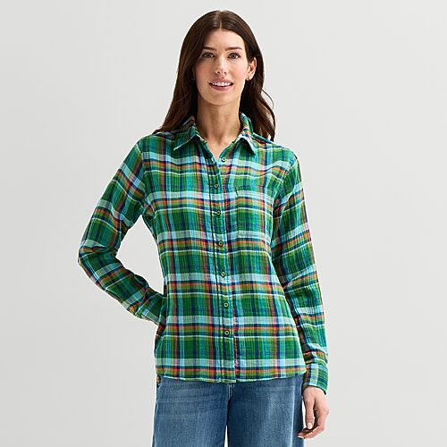 Click here for St. Johns Bay Womens Long Sleeve Regular Fit Butto... prices