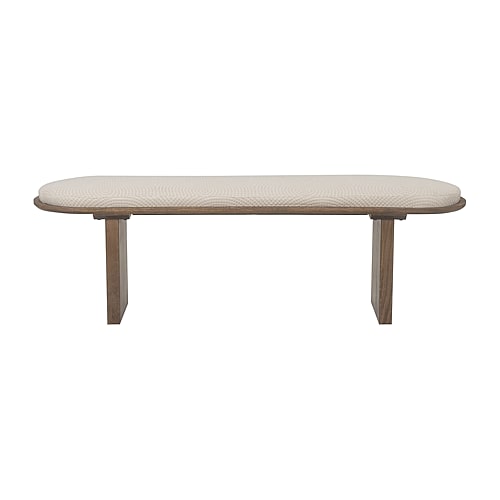 Click here for Linon Orville Pillar Beige Wood Bench  One Size  B... prices