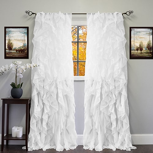 Click here for Sweet Home Collection Chic Voile Vertical Ruffled... prices