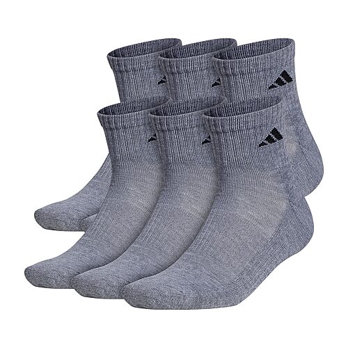 Click here for adidas Mens 6 Pair Quarter Ankle Socks  10-13  Gra... prices