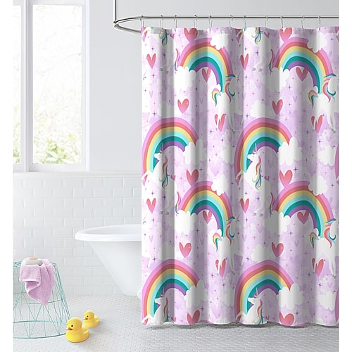 Click here for CHF Unicorn Rainbow Shower Curtain  One Size  Purp... prices