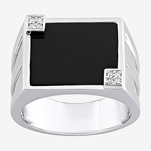 Click here for Mens Diamond Accent Genuine Black Onyx Sterling Si... prices