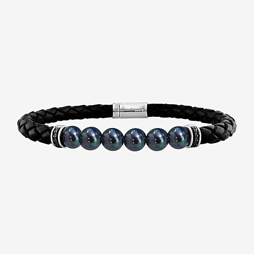 Click here for Mens Dyed Black Cultured Freshwater Pearl Beaded B... prices