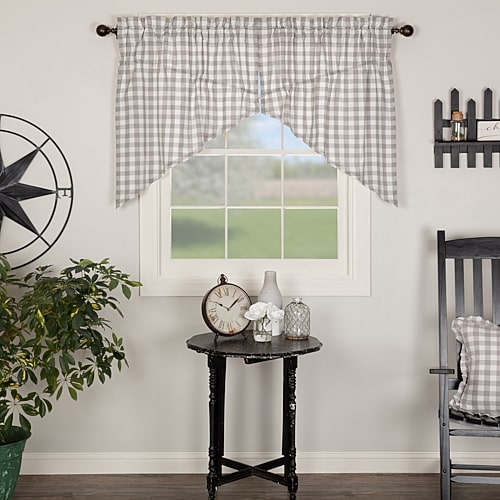 Click here for Vhc Brands Annie Check Prairie Rod Pocket Tailored... prices