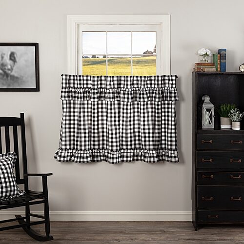 Click here for Vhc Brands Annie Check Ruffle 2-pc. Rod Pocket Win... prices