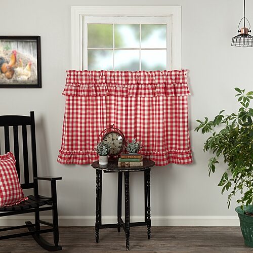 Click here for Vhc Brands Annie Check Ruffle 2-pc. Rod Pocket Win... prices