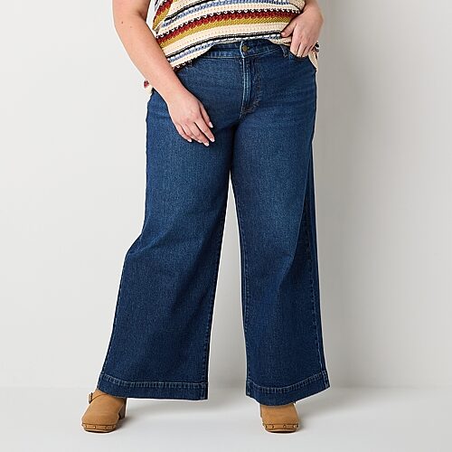 Click here for a.n.a Womens Plus High Rise Wide Leg Jean  24w Lon... prices