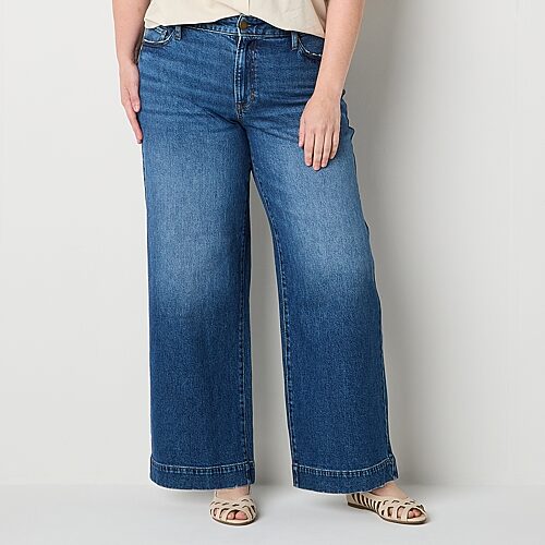Click here for a.n.a Womens Plus High Rise Wide Leg Jean  28w Lon... prices
