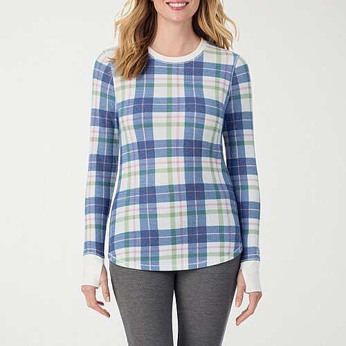 Click here for Cuddl Duds Womens Cozy Stretch Crew Neck Long Slee... prices