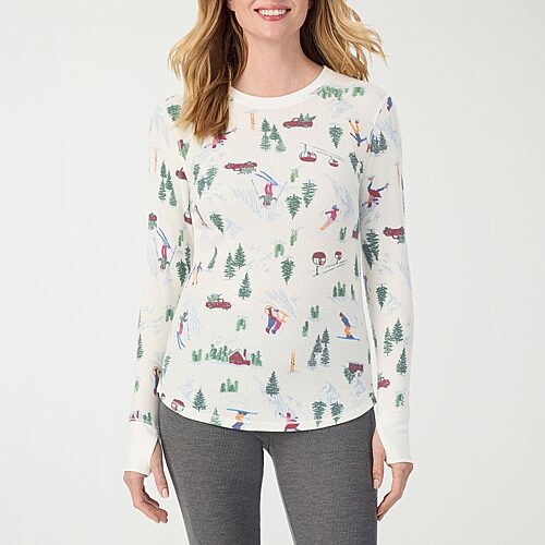 Click here for Cuddl Duds Womens Cozy Stretch Crew Neck Long Slee... prices