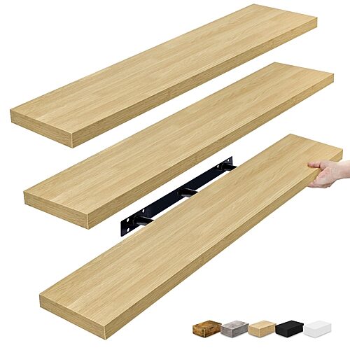 Sorbus 47 Floating 2-Shelf with Baskets  One Size  Brown