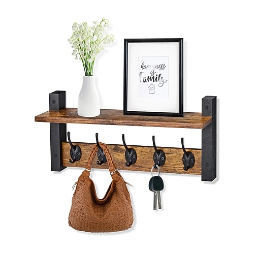 Click here for Sorbus 16 Floating Wall With 5 Hooks 1-Shelf with... prices