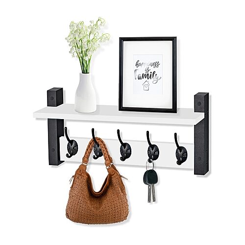 Click here for Sorbus 16 Inch Floating Wall Shelf with 5 Heavy Du... prices