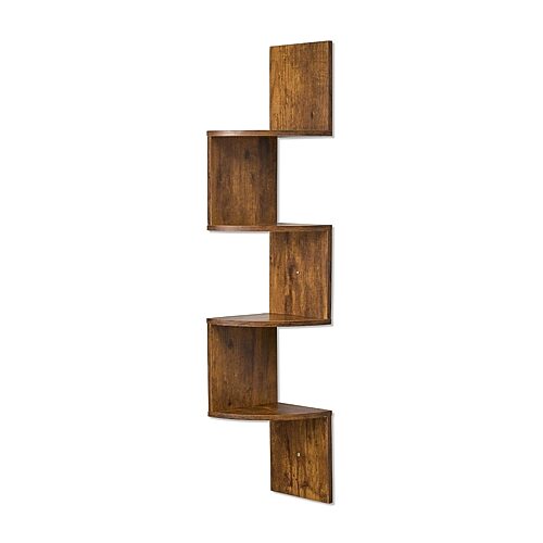 Click here for Sorbus 5-Tier Zig Zag Floating Corner Wall Bookshe... prices