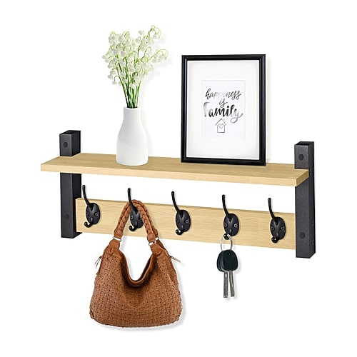 Click here for Sorbus 24 Inch Floating Wall Shelf with 5 Heavy Du... prices