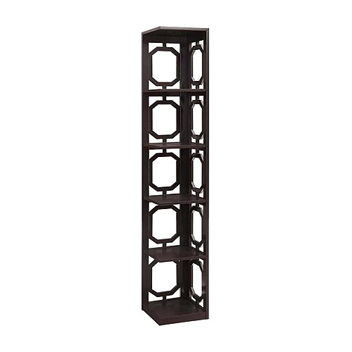 Click here for Omega 5 Tier Corner Bookcase - Medium Brown prices