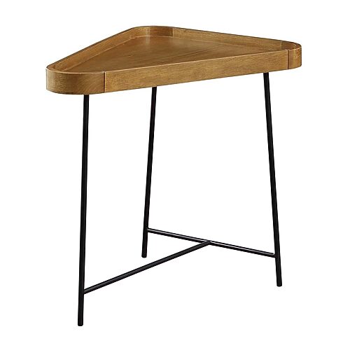 Click here for Lunar Triangle End Table - Driftwood Top  Black Fr... prices