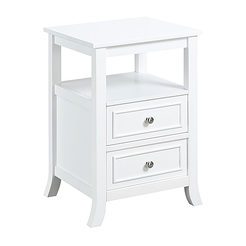 Click here for Melbourne 2-Drawer Storage End Table  One Size  Wh... prices