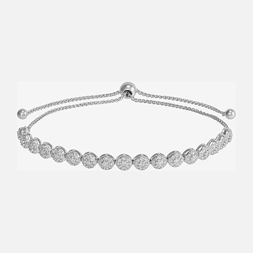 Click here for 1 CT. T.W. Diamond Bolo Bracelet in 10K White Gold... prices