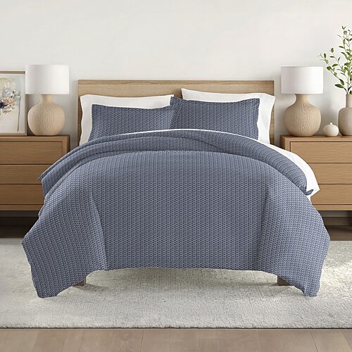 ienjoy Home Lucid Dreams Patterned Duvet Cover Set  King/California King - Navy Diamonds