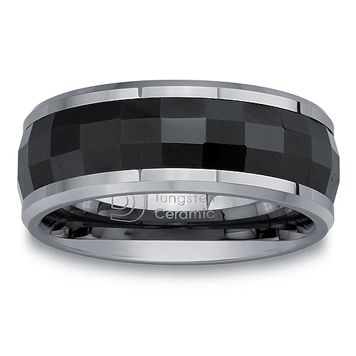 Click here for Mens 8mm Tungsten Carbide & Ceramic Wedding Band... prices
