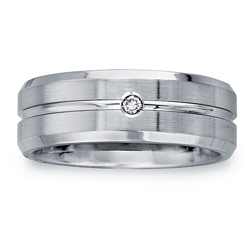 Click here for Mens 8mm Diamond-Accent Cobalt Wedding Band  12 1/... prices