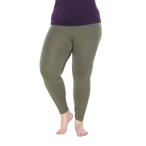 Click here for Plus Size White Mark Super Stretch Solid Leggings prices