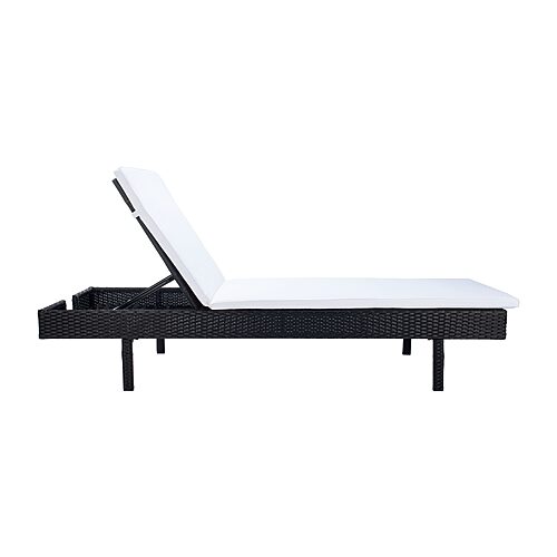 Click here for Augusta Home Cam Sunlounger - Black/beige prices