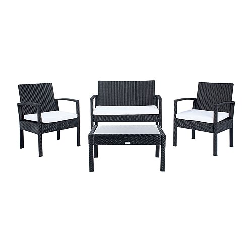 Click here for Bassey 4PC Outdoor Living Set - Black/beige prices