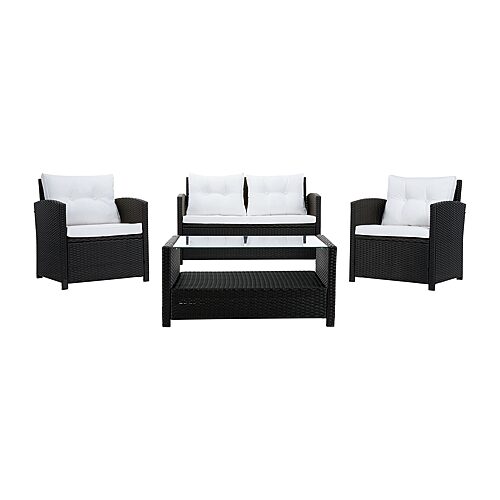 Click here for Vellor 4PC Living Set - Black/beige prices