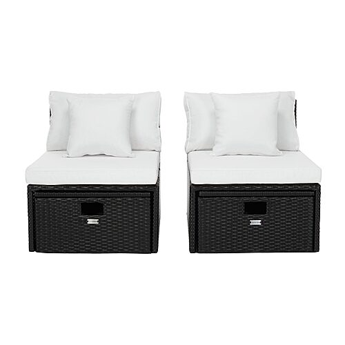 Click here for Pramla Outdoor Set With Ottoman - Black/beige prices