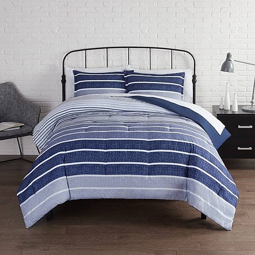 Click here for Serta Billy Midweight Comforter Set  One Size  Blu... prices