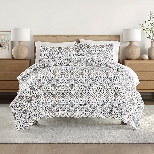 ienjoy Home Rustic Retreat All Season 3-Pc. Duvet Cover Set  Full/Queen - Taupe