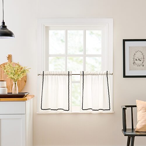 Click here for CURTIANWORKS Rita 2-pc. Rod Pocket Window Tier  On... prices