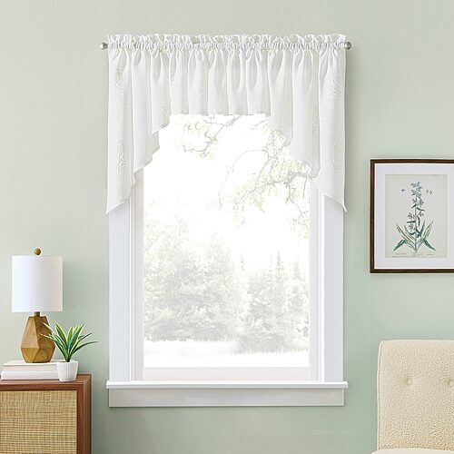 Click here for CURTIANWORKS Grace Floral Rod Pocket Valance  One... prices
