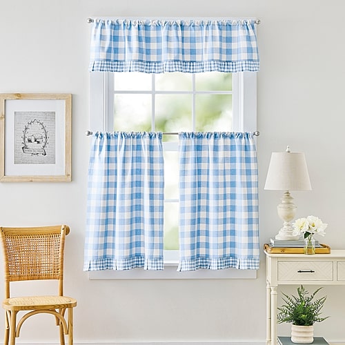 Click here for CURTIANWORKS Buffalo 2-pc. Rod Pocket Window Tier... prices