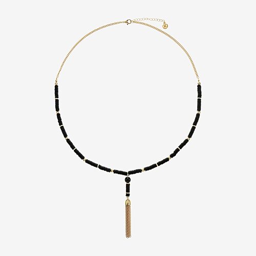 Click here for Mixit Gold Tone & Black Beaded Womens 30 Inch Y Ne... prices