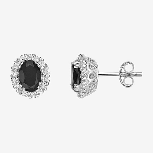 Click here for Genuine Black Onyx Sterling Silver 10mm Oval Stud... prices