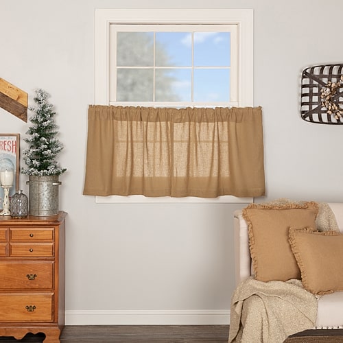 Click here for Natural Burlap 2-pc. Window Tier  One Size  Brown prices