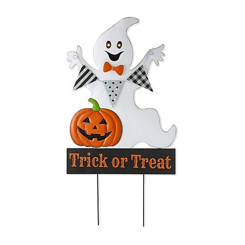 Click here for Glitzhome Lighted Halloween Metal Ghost Holiday Ya... prices
