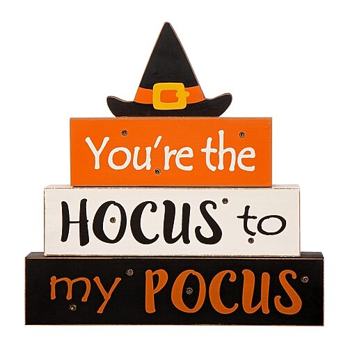 Click here for Glitzhome Halloween Lighted Block Tabletop Decor... prices