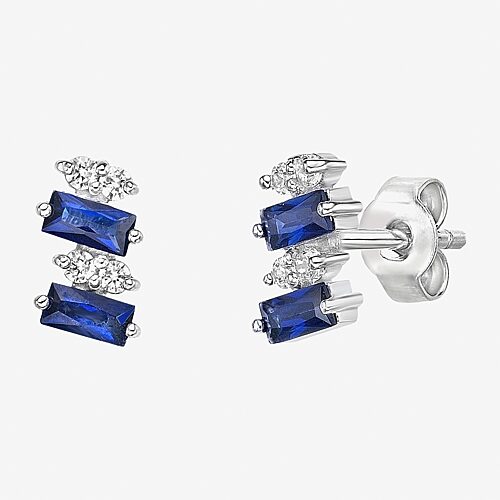 Click here for Lab Created Blue Sapphire Sterling Silver 7.5mm St... prices