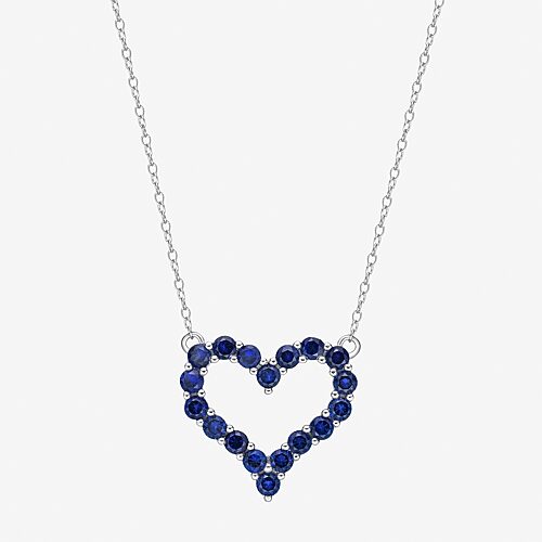 Click here for Womens Lab Created Blue Sapphire Sterling Silver H... prices